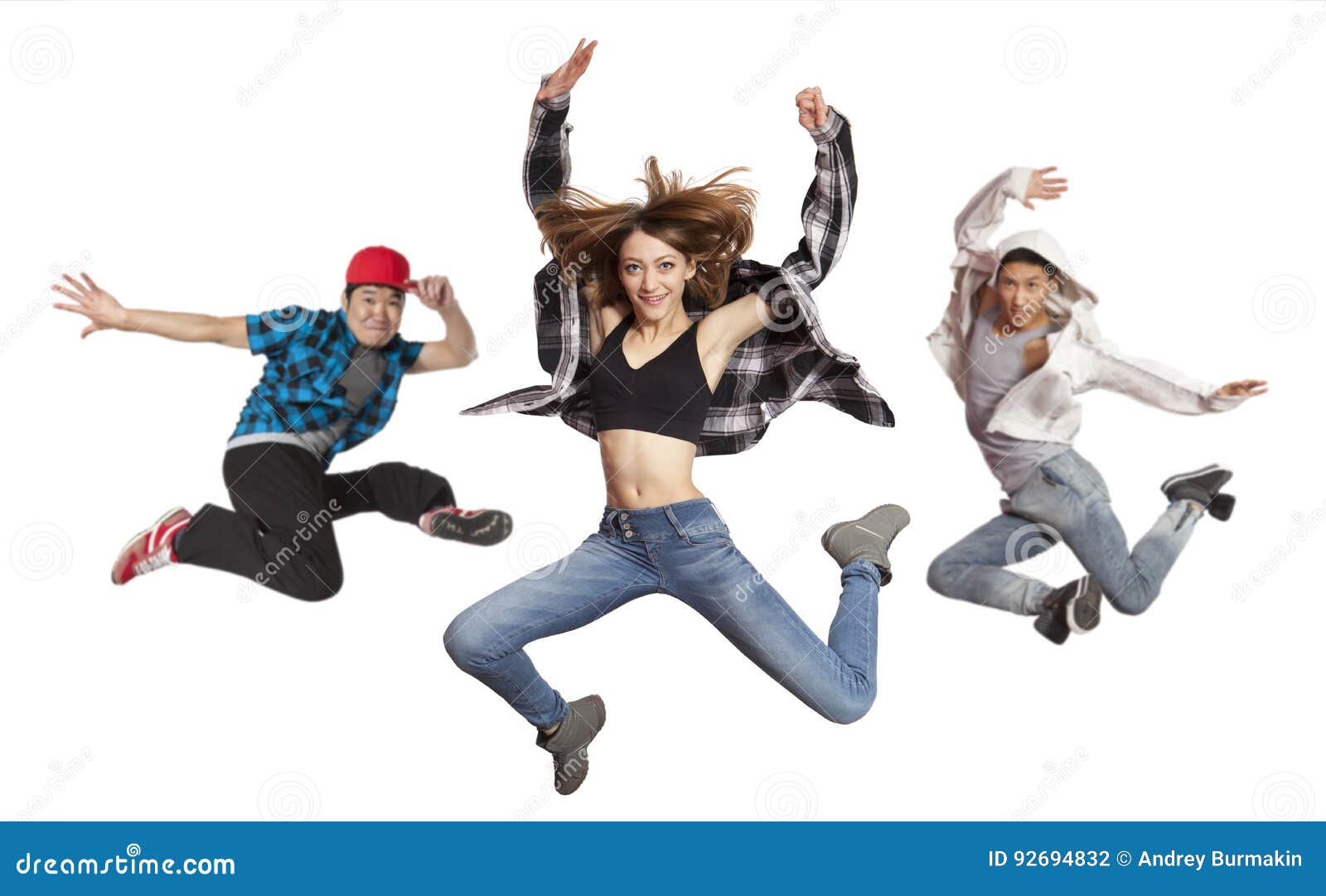 Modern Dancing Group Practice Dancing Isolated Stock Photo - Image of ...