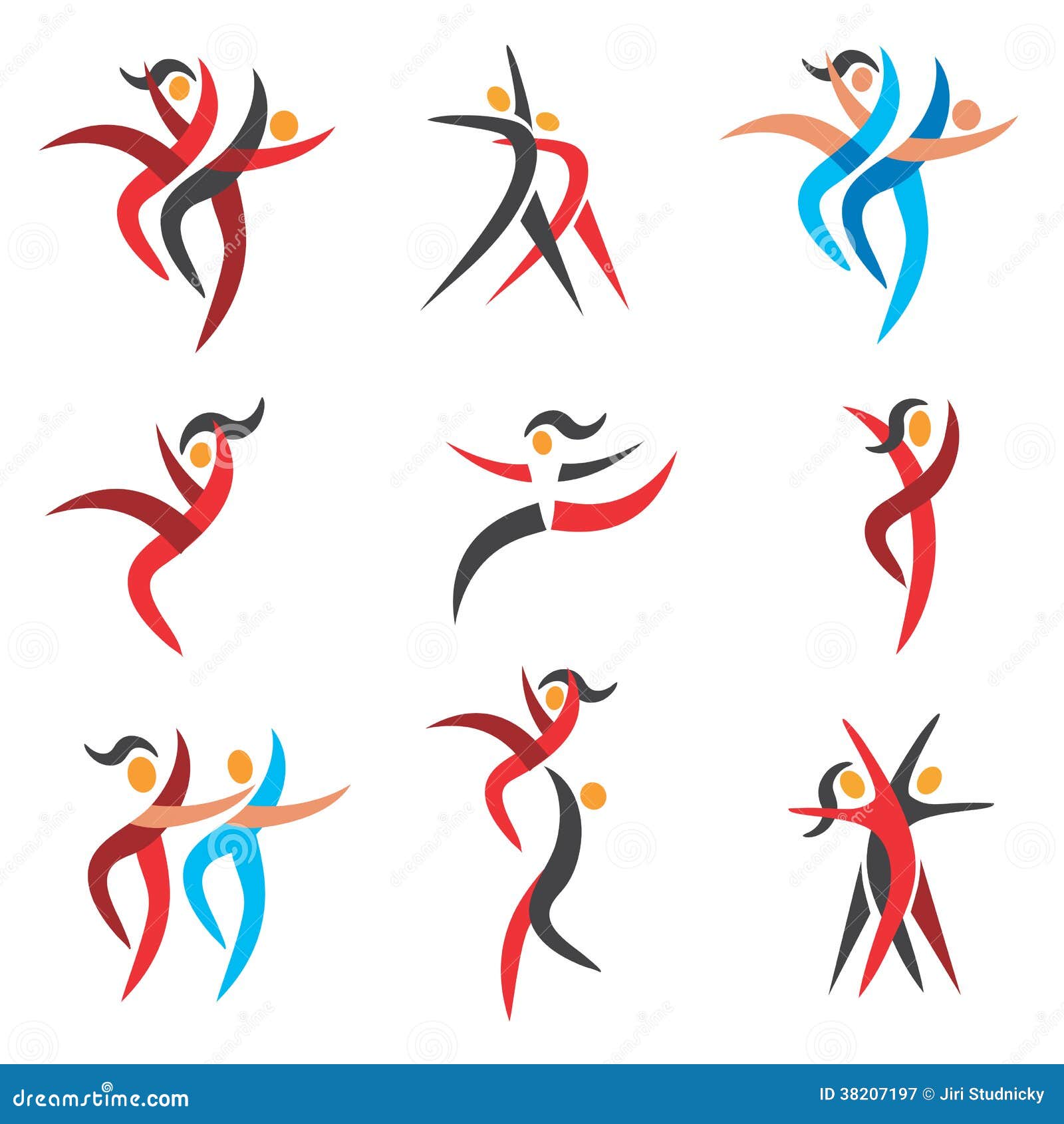 Modern dancing icons stock vector. Illustration of ballet - 38207197