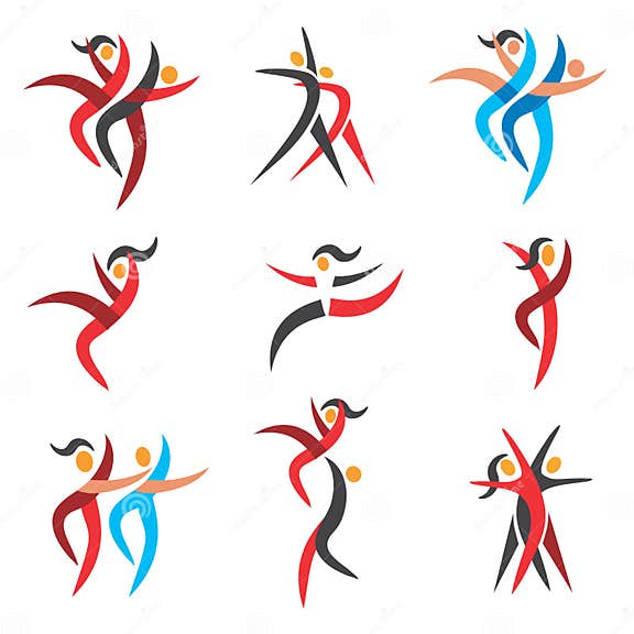 Modern dancing icons stock vector. Illustration of ballet - 38207197