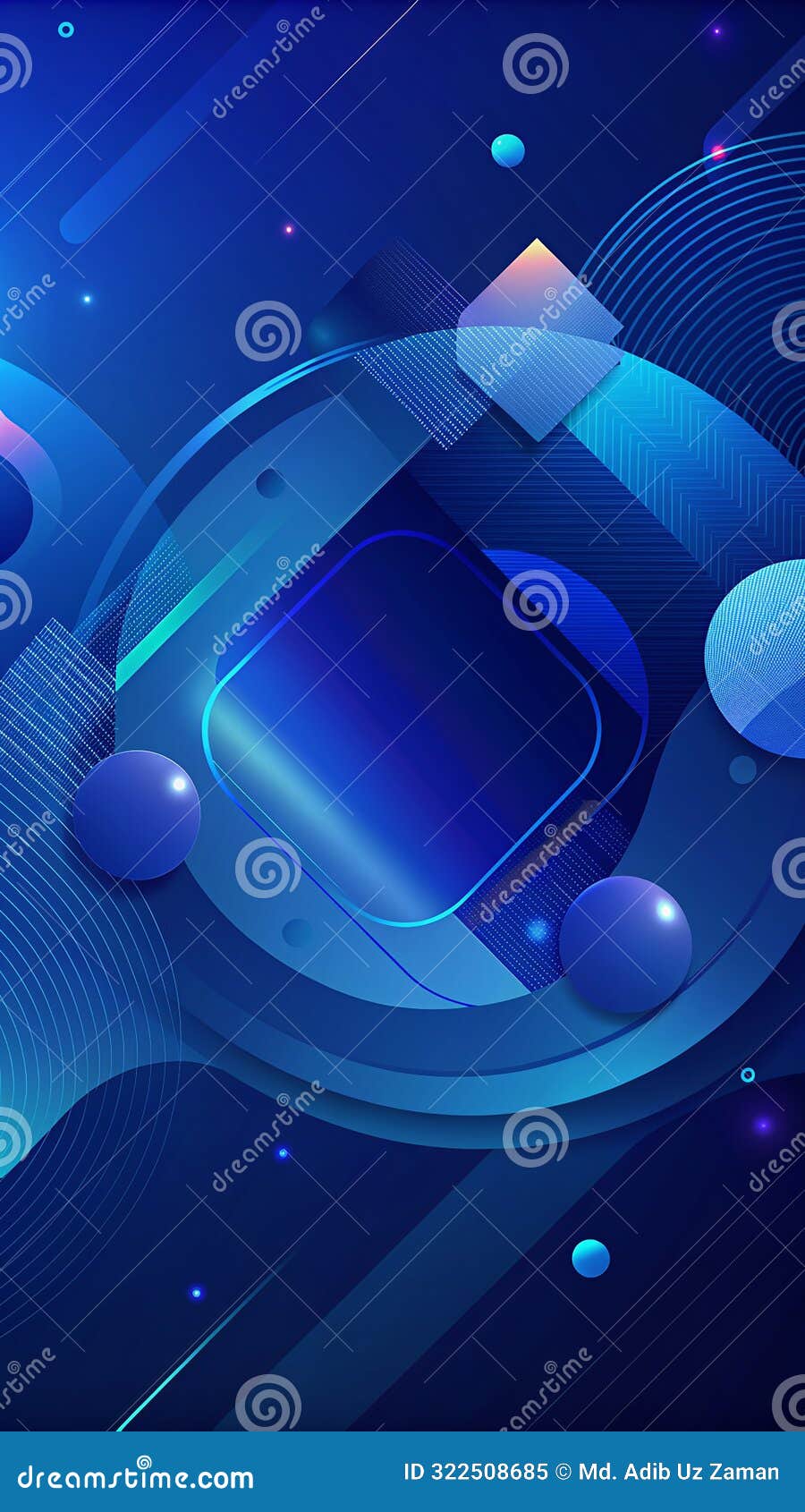 Modern Dark Blue Background with Abstract Shapes Dynamic Ai Generated ...