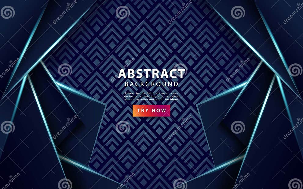 Modern Dark Blue Overlay Layers Background. Realistic Light Effect on ...