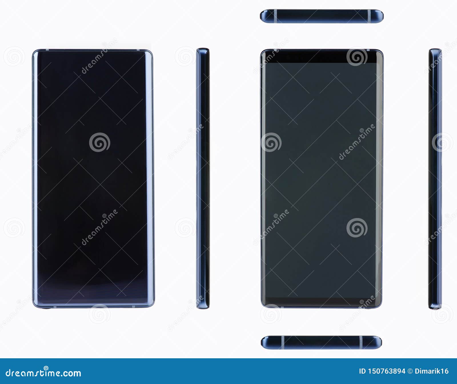 Modern Dark Blue Smartphone with Big Screen Stock Photo - Image of ...