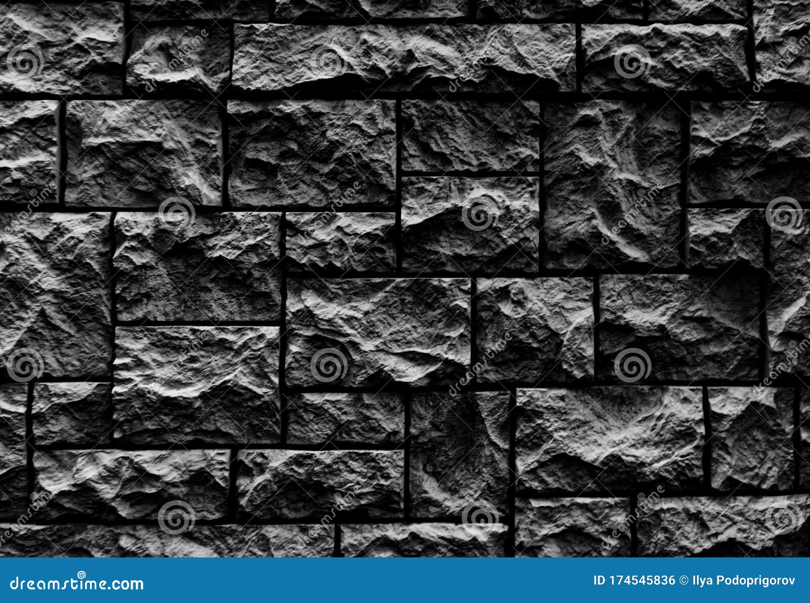 Modern Dark Brick Wall. Pattern of Decorative Stone Wall Background ...