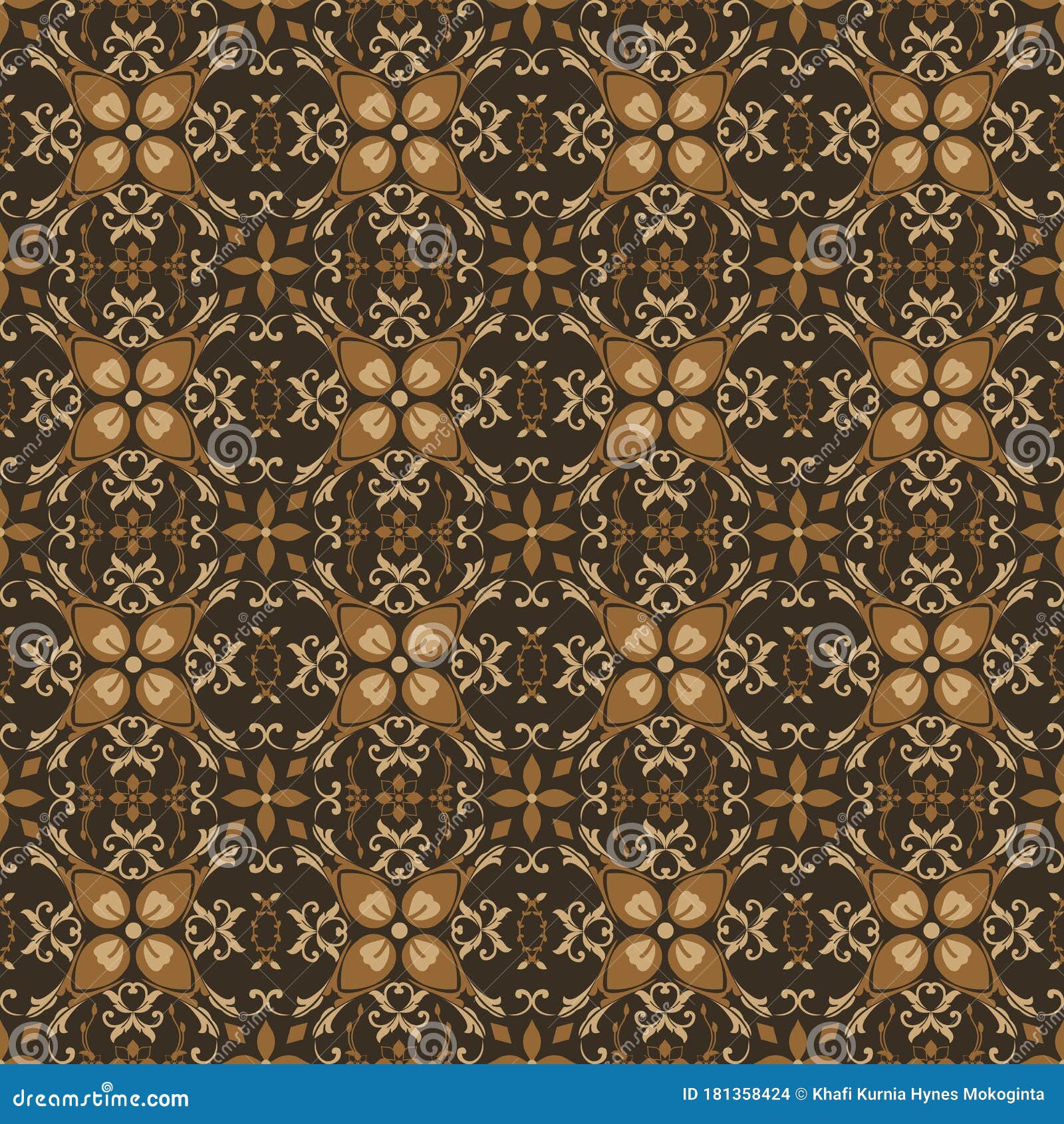 Modern Dark Brown Color Design for Traditional Typical Batik Java Stock ...