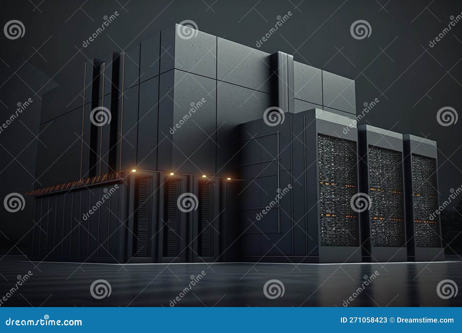 Modern Dark Data Center, Focus on the Foreground Generative AI Stock ...