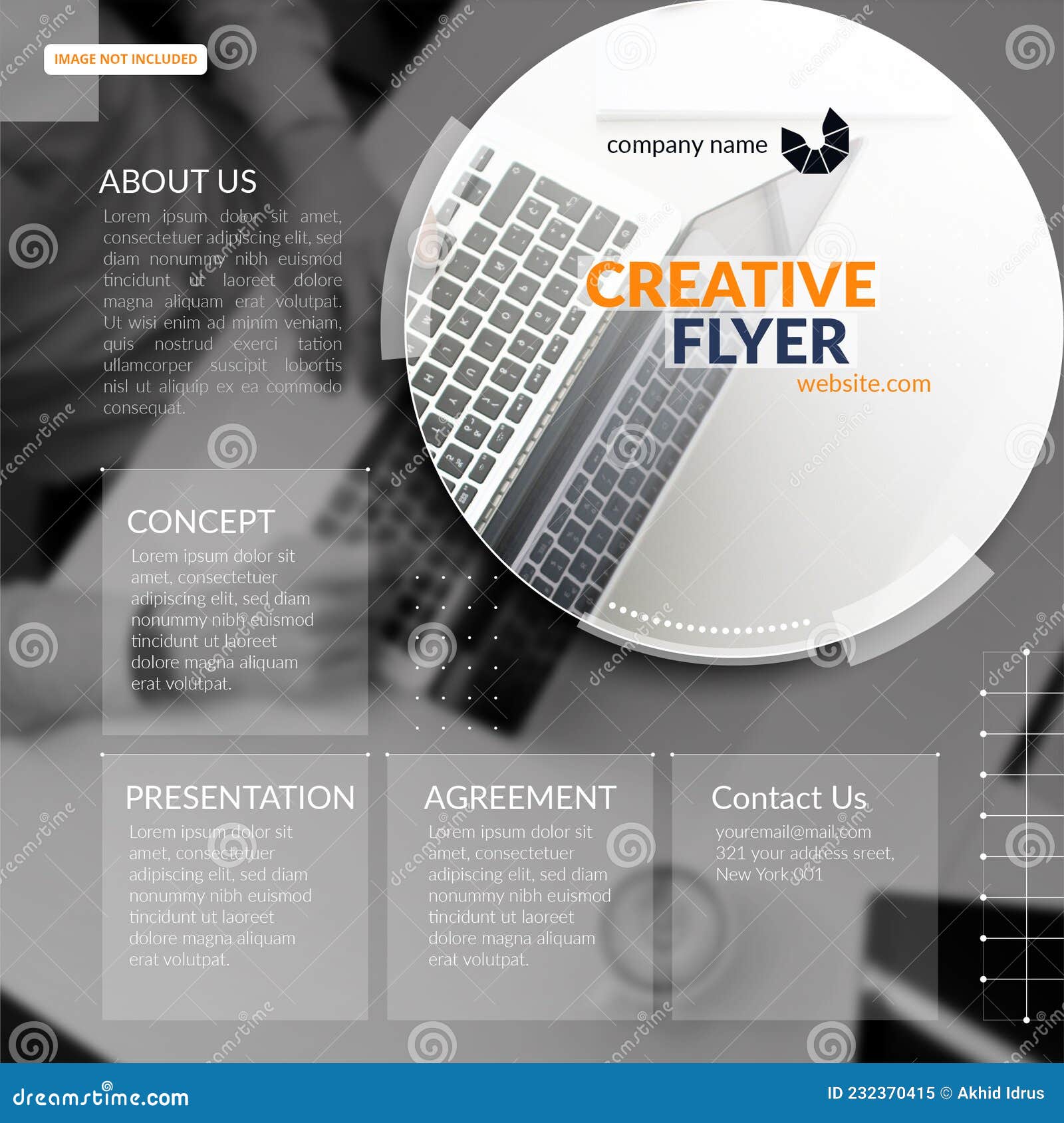 Modern Dark Flyer Design Template Stock Vector - Illustration of ...