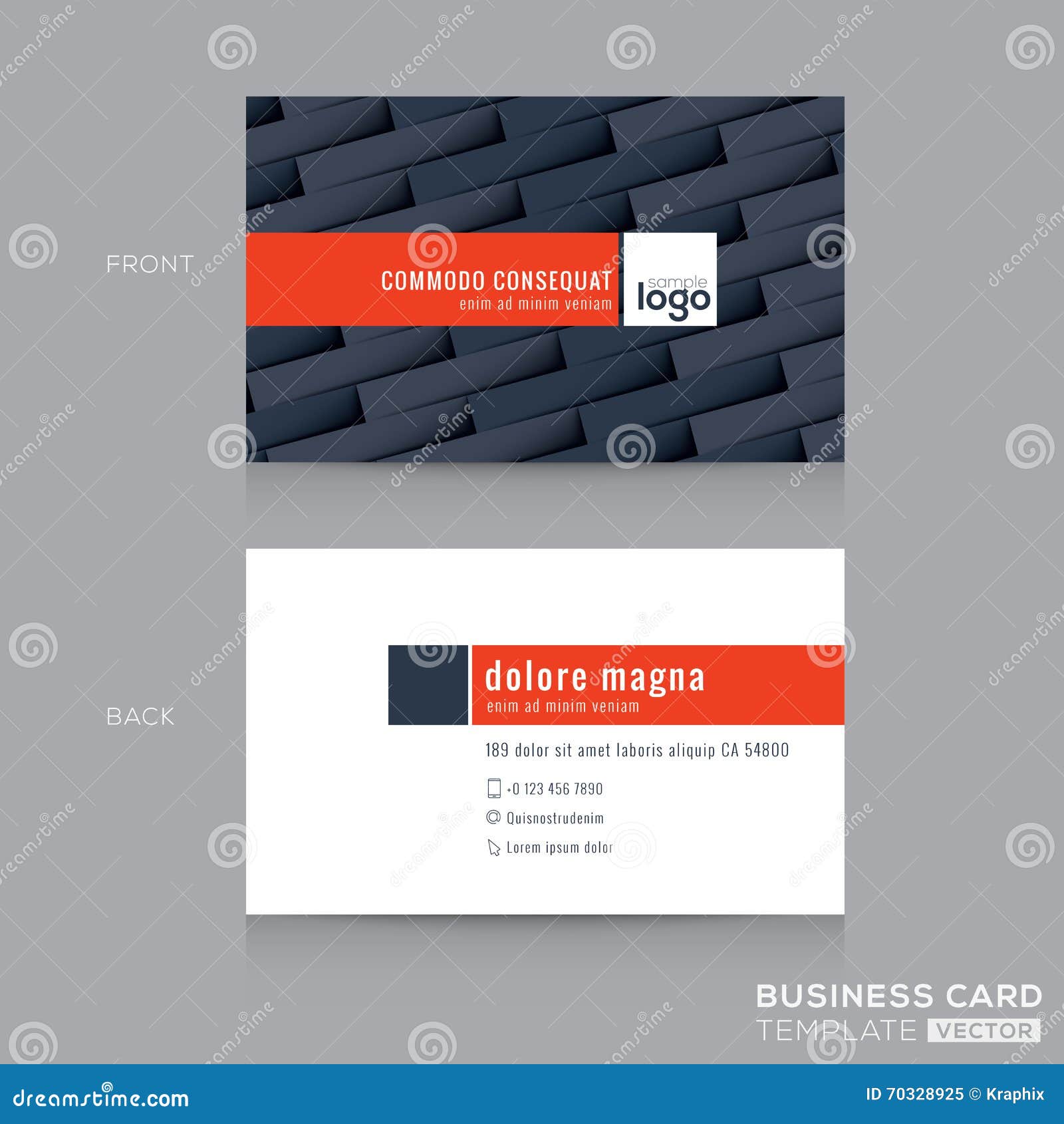 Modern Dark Grey Business Card Name Card Template Stock Vector ...