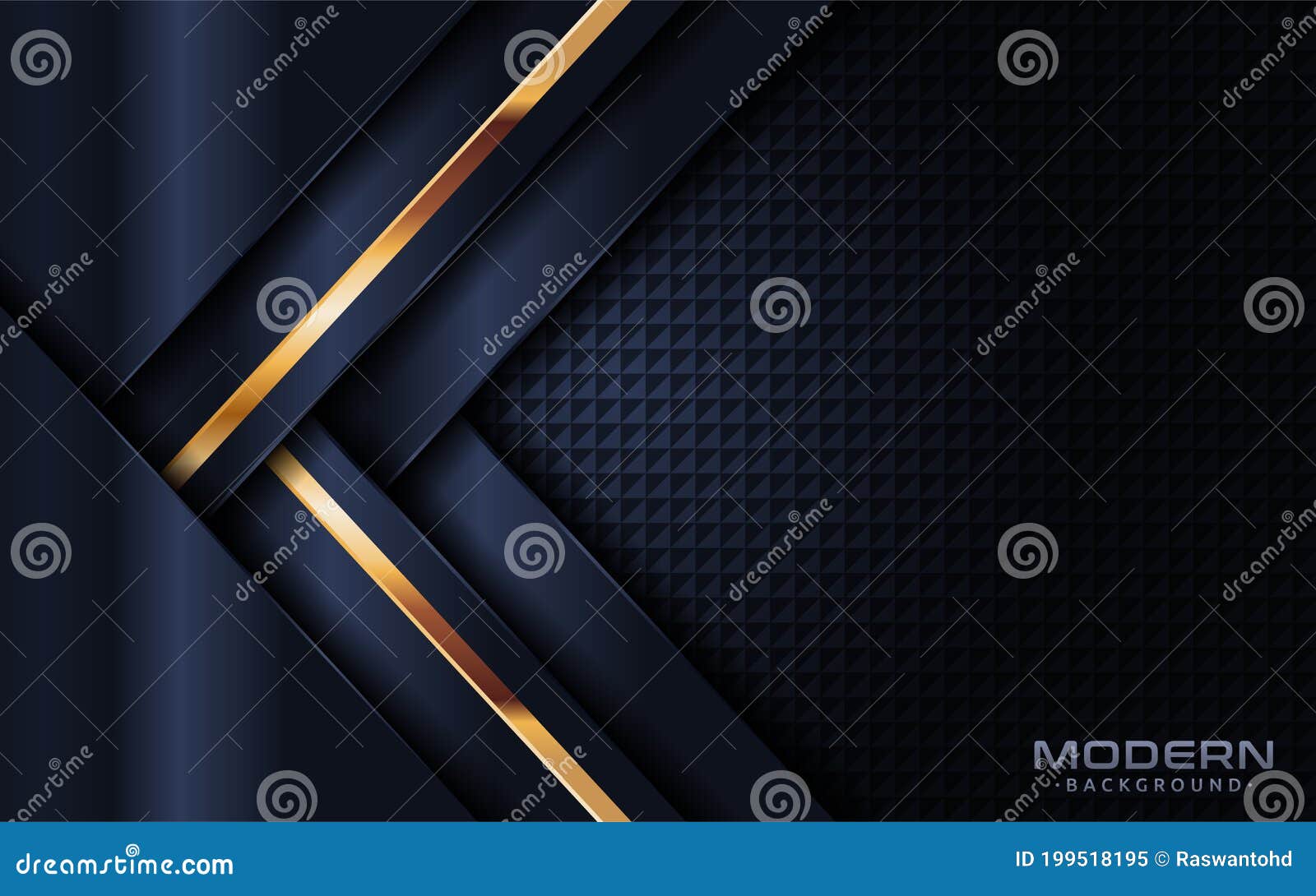 Modern Dark Navy Background with Abstract Shape and Golden Lines ...
