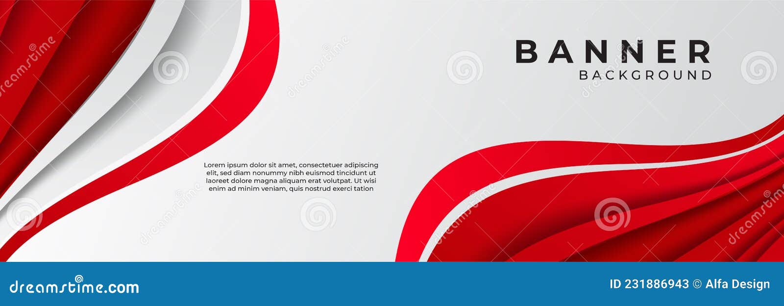 Modern Dark Red and White Abstract Wave Banner Background with 3d ...