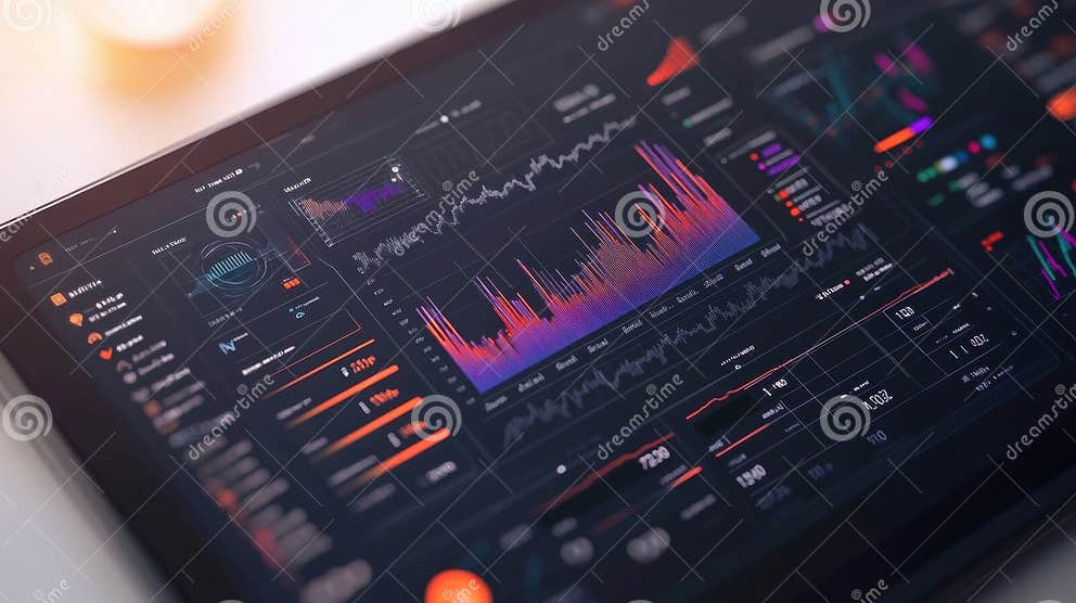 Modern Dashboard Displaying Colorful Data Visualizations and Analytics ...