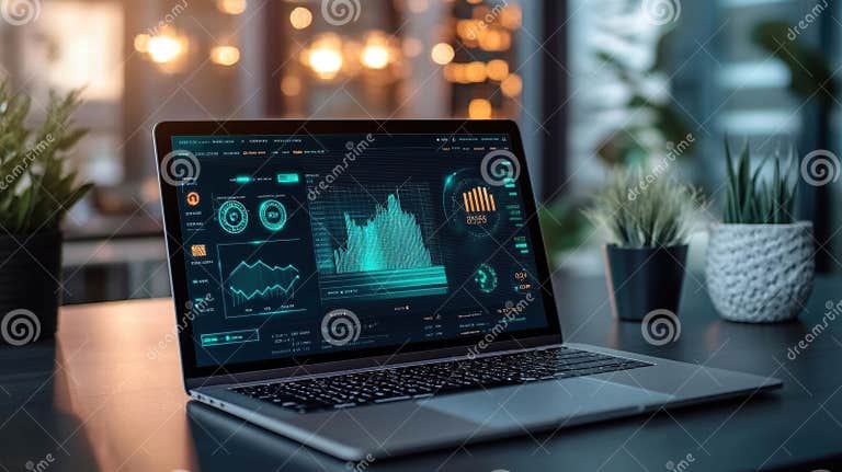 Modern Data Analysis, Unveiling Insights with Interactive Visualizations Stock Illustration ...