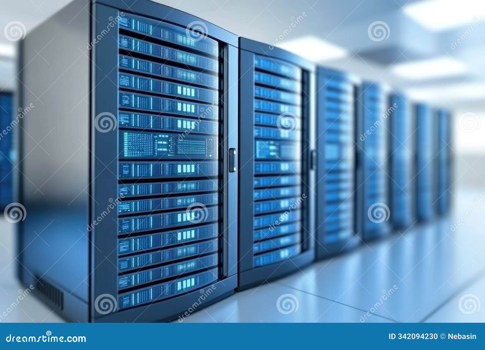 Modern Data Center with Advanced Server Racks and High-tech ...