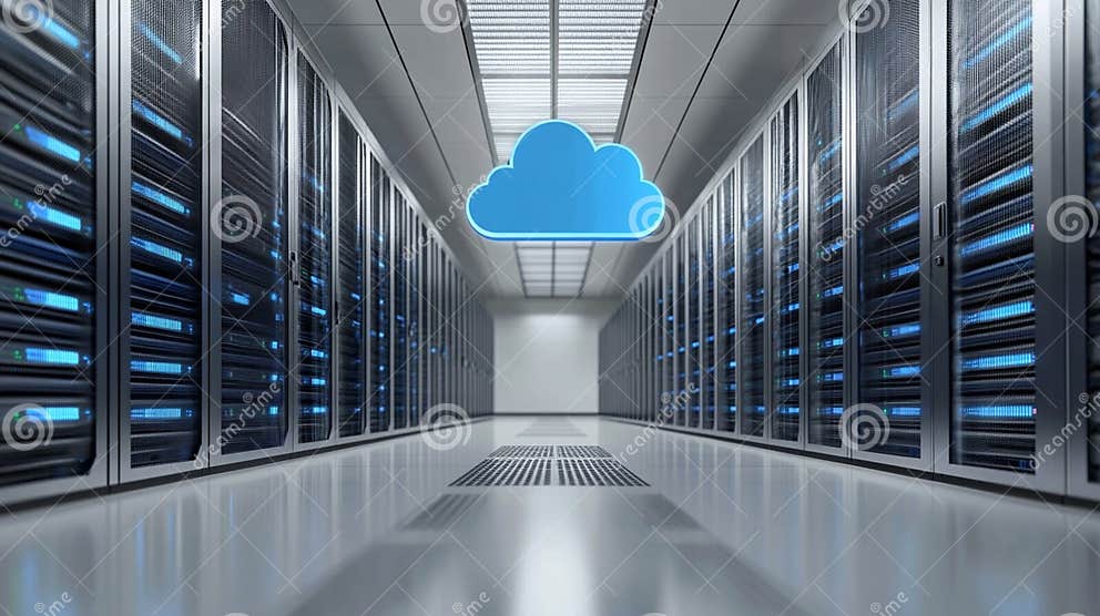 Modern Data Center Cloud Computing Servers Network Technology Digital ...
