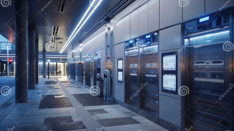 Modern Data Center Hallway with Server Racks Stock Image - Image of ...