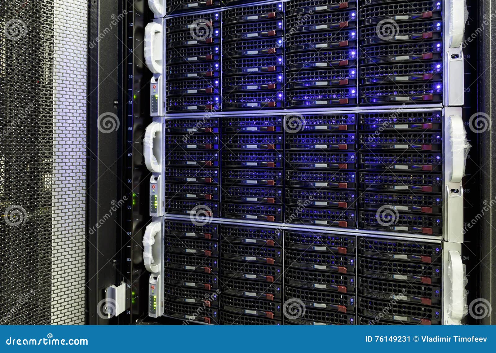 Modern Data Center with Hard Drives Storage Stock Image - Image of ...