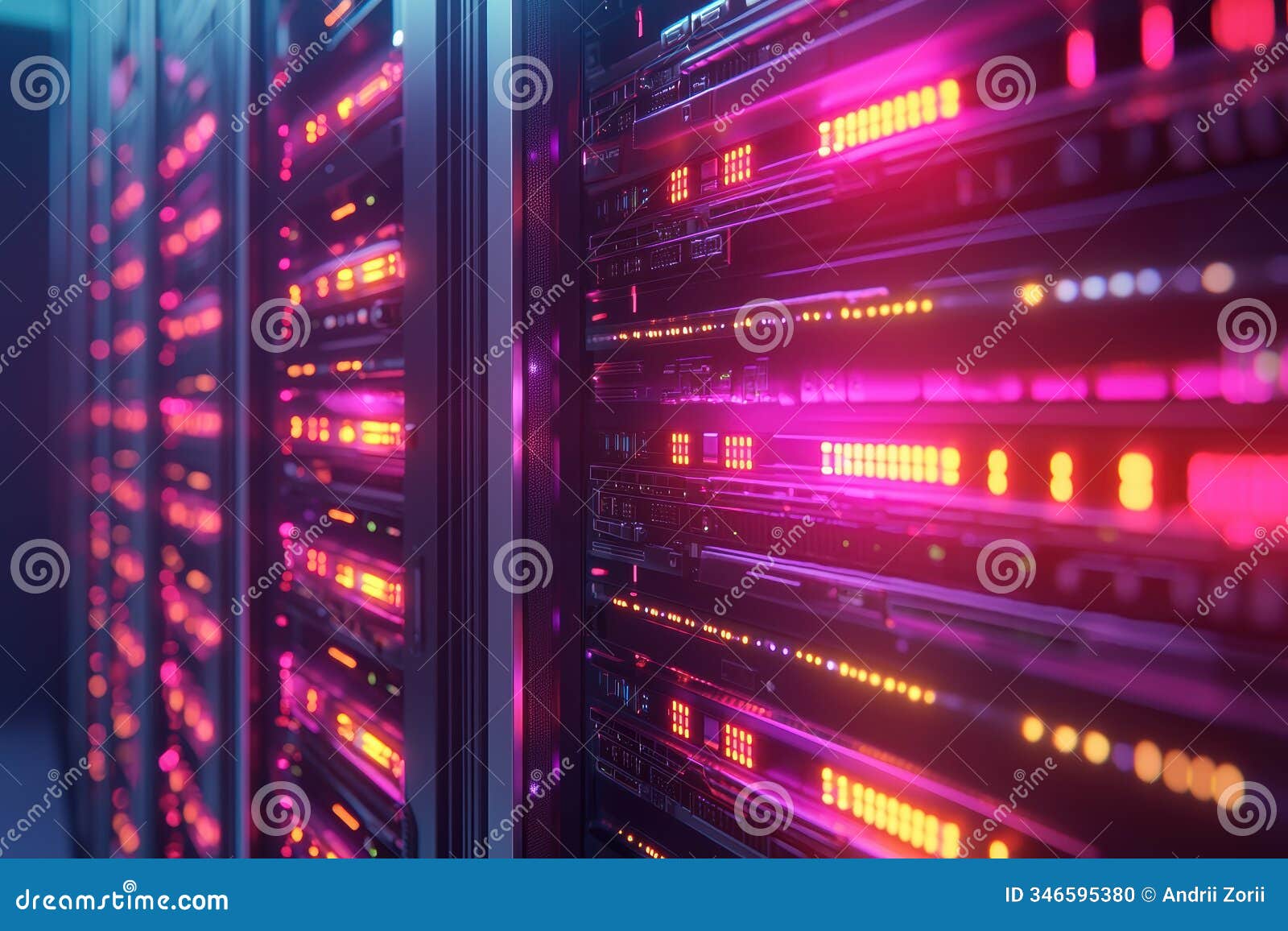 Modern Data Center with Illuminated Servers for High-Performance ...