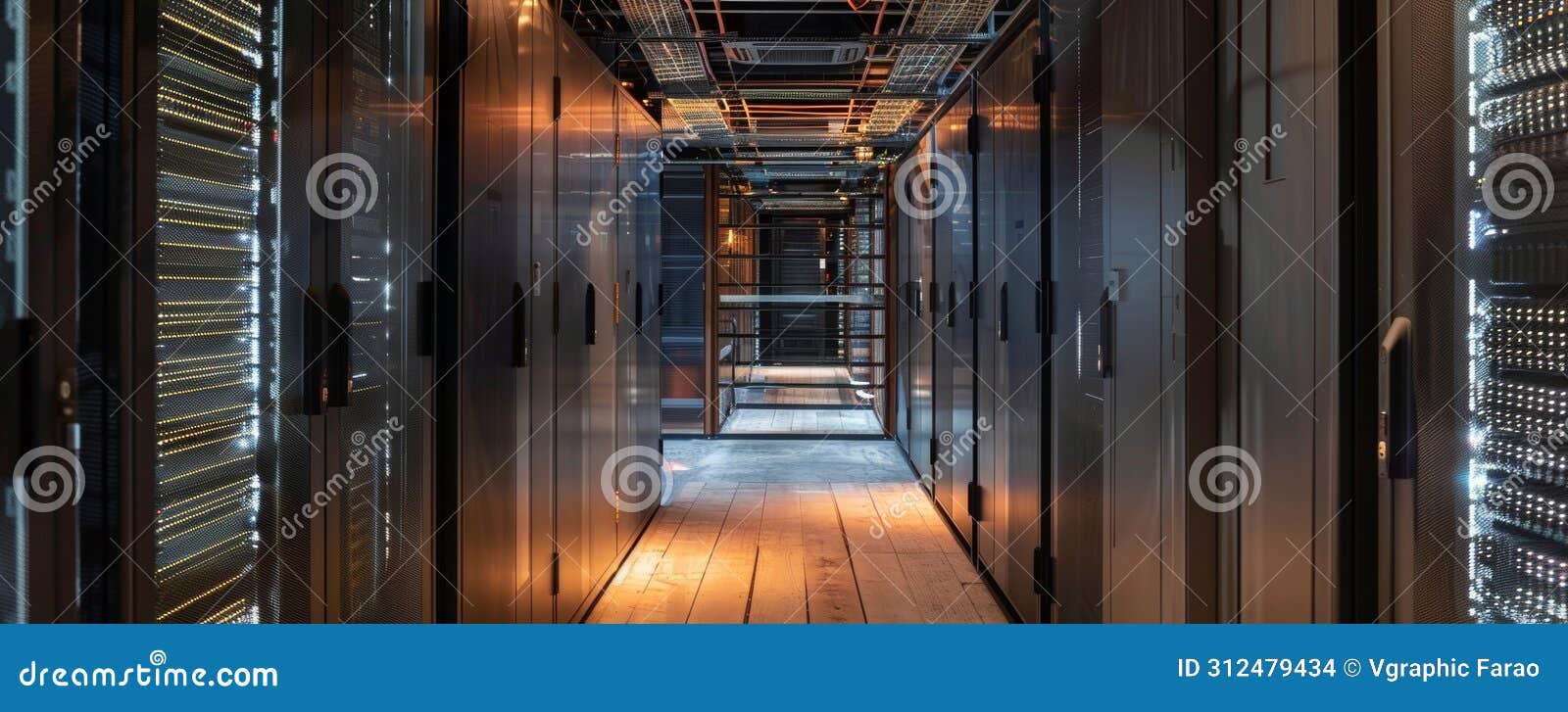 Modern Data Center Interior with Server Racks Stock Photo - Image of ...