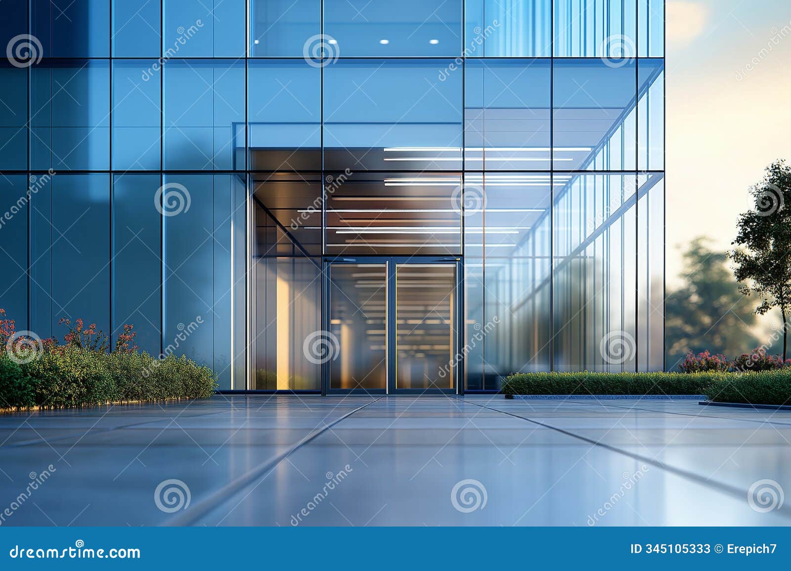 A Modern Data Center Office Building with Glass Facade Stock Image ...