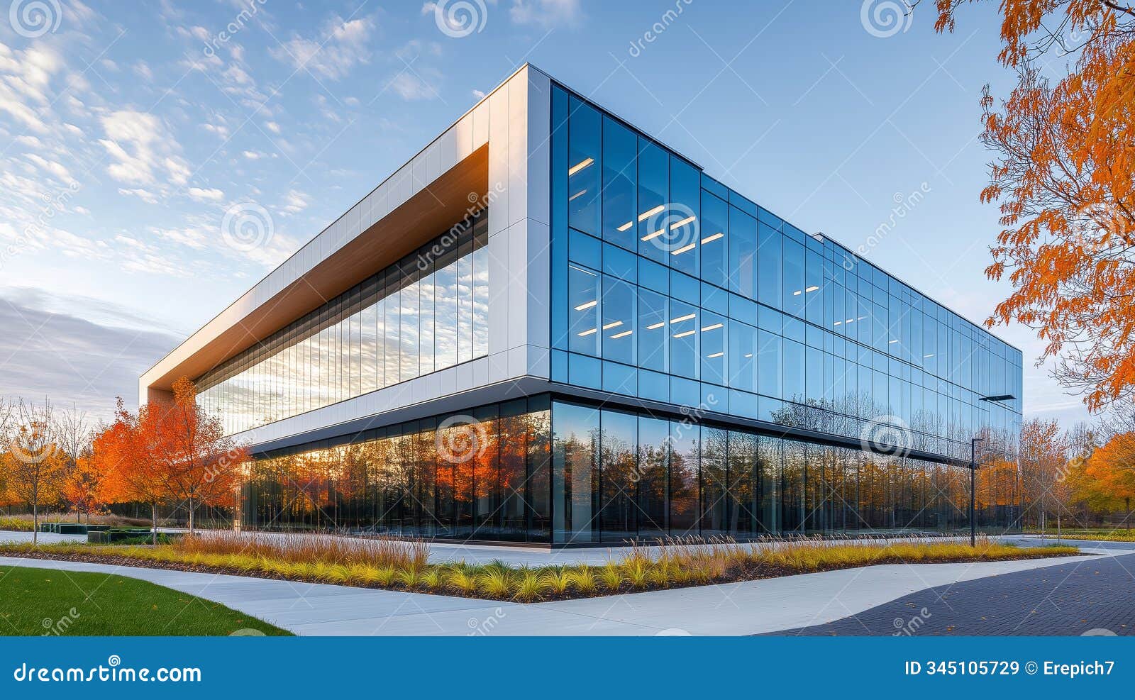 A Modern Data Center Office Building with Glass Facade Stock Image ...