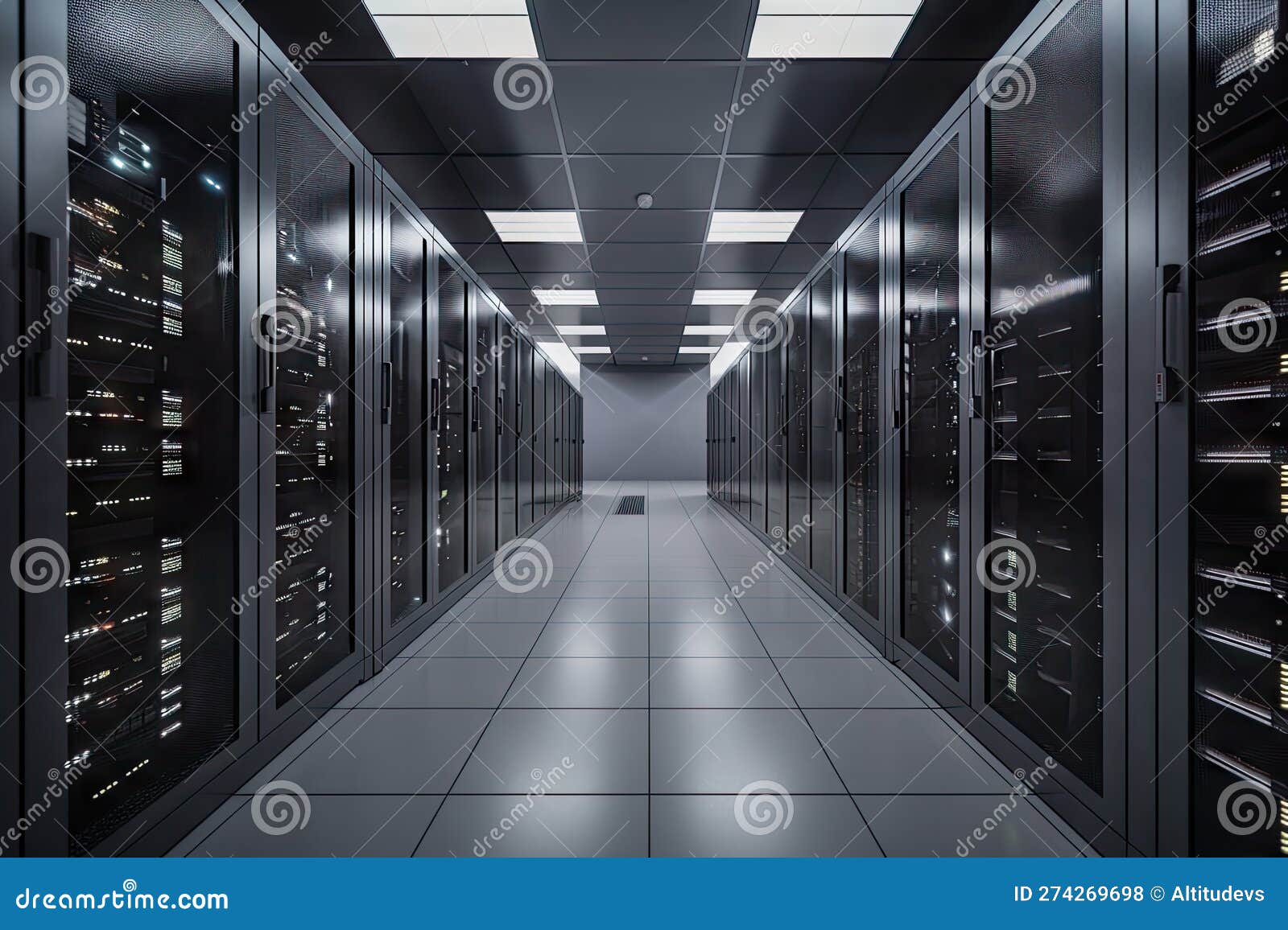 Modern Data Center, with Racks upon Racks of Servers and Other Hardware ...