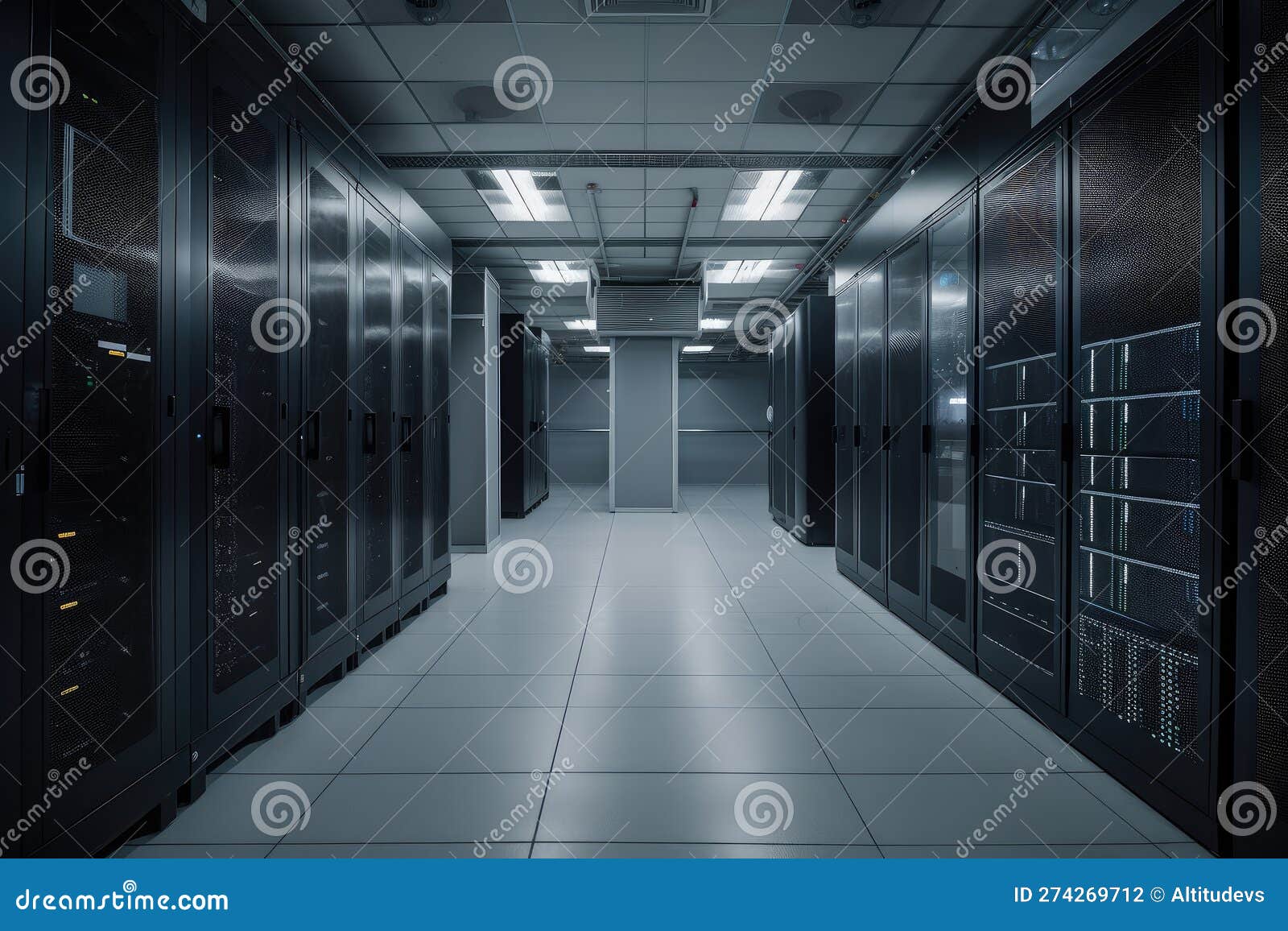 Modern Data Center, with Racks upon Racks of Servers and Other Hardware ...