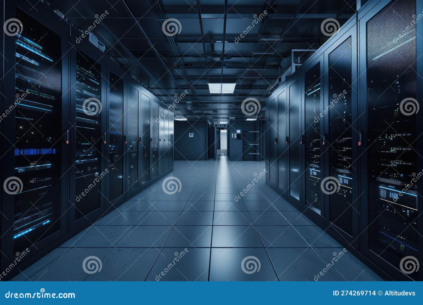 Modern Data Center, with Racks upon Racks of Servers and Other Hardware ...