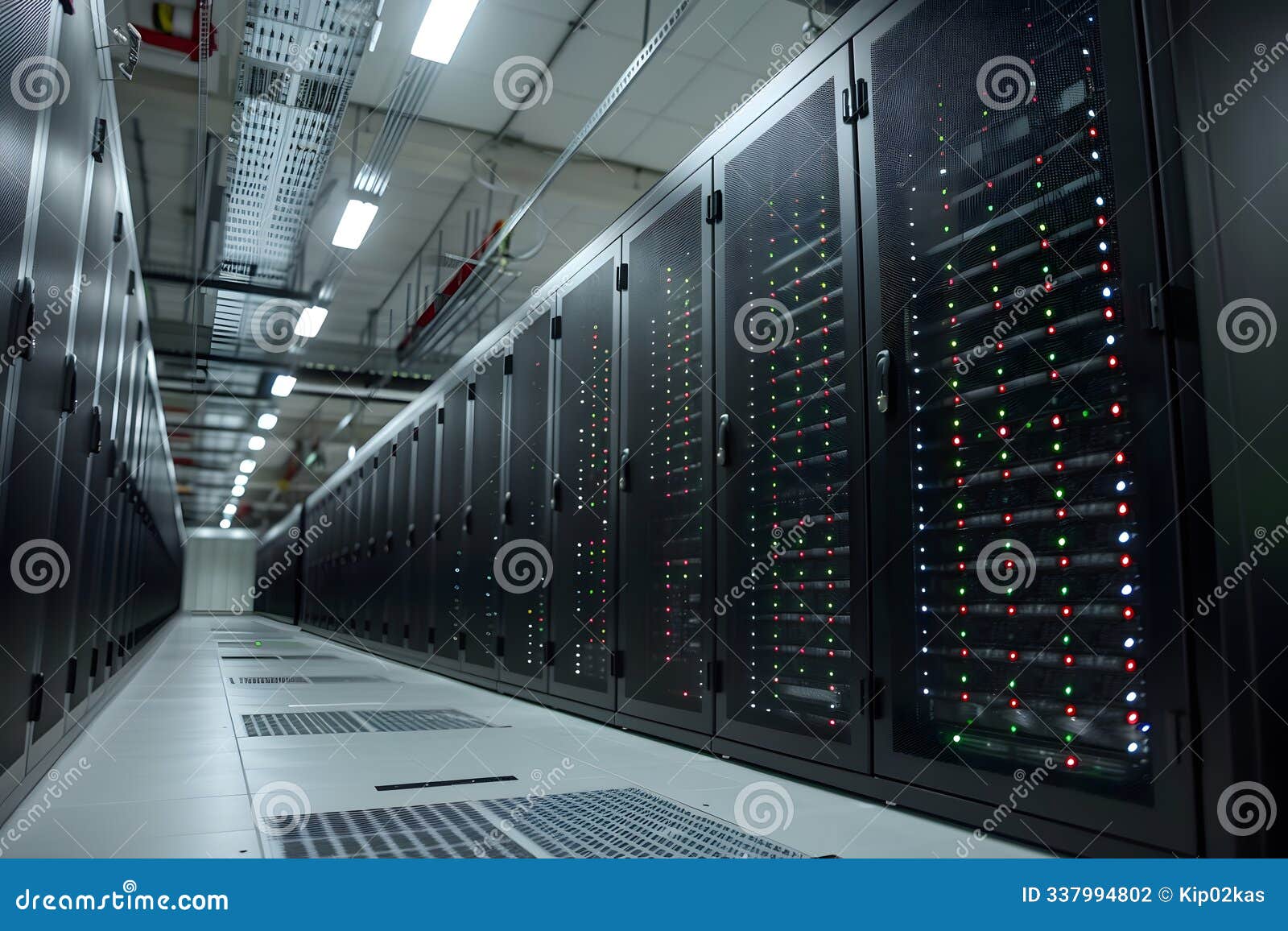 Modern Data Center with Server Racks and Advanced Networking Equipment ...