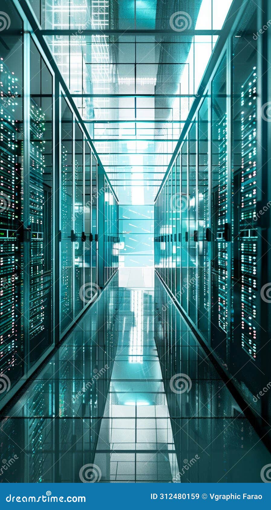 Modern Data Center with Server Racks Stock Image - Image of information ...