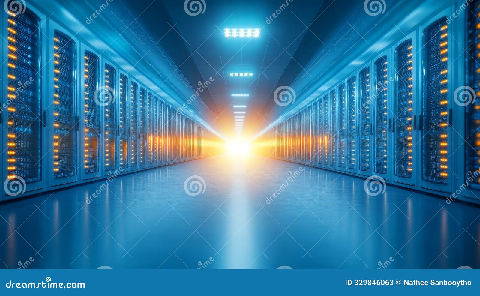 Modern Data Center Server Room Stock Illustration - Illustration of ...