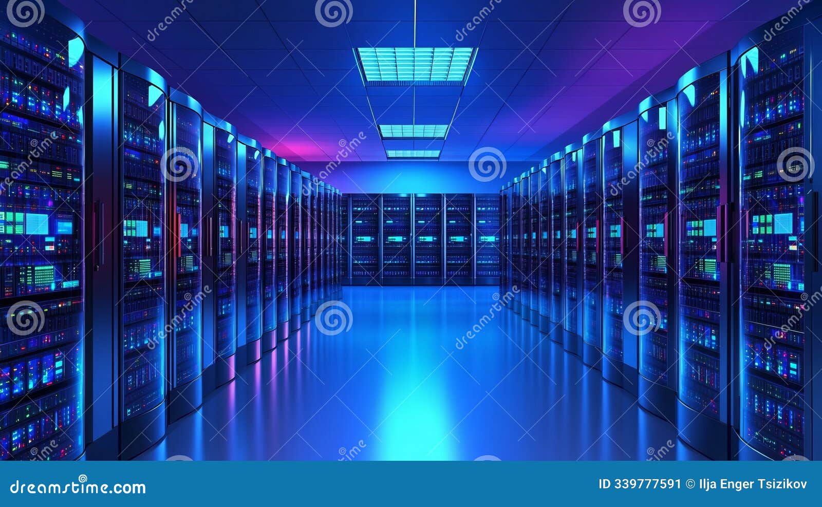 Modern Data Center Server Room, Storage Network Connectivity ...