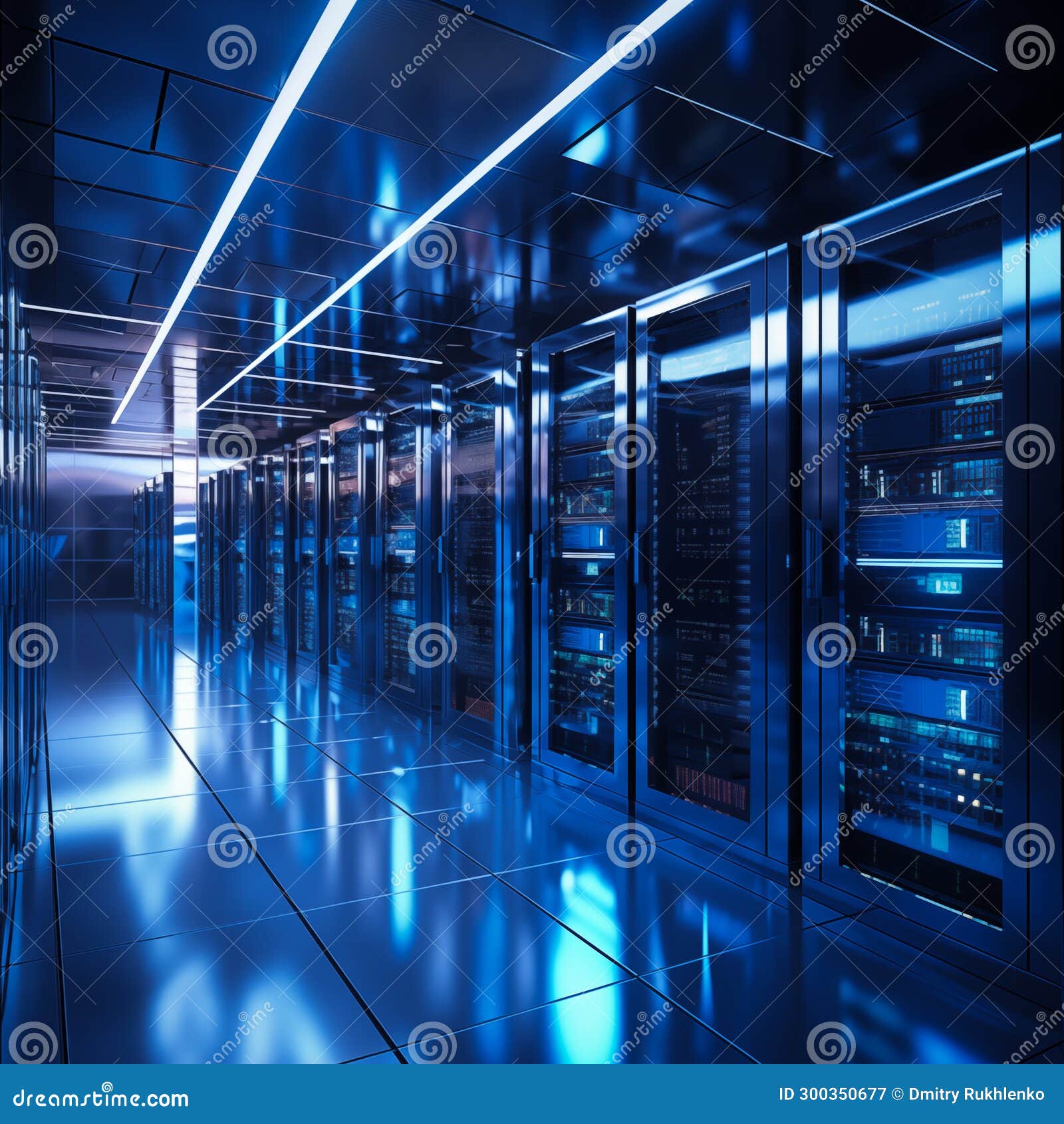 Modern Data Center with Servers Stock Image - Image of supercomputer ...