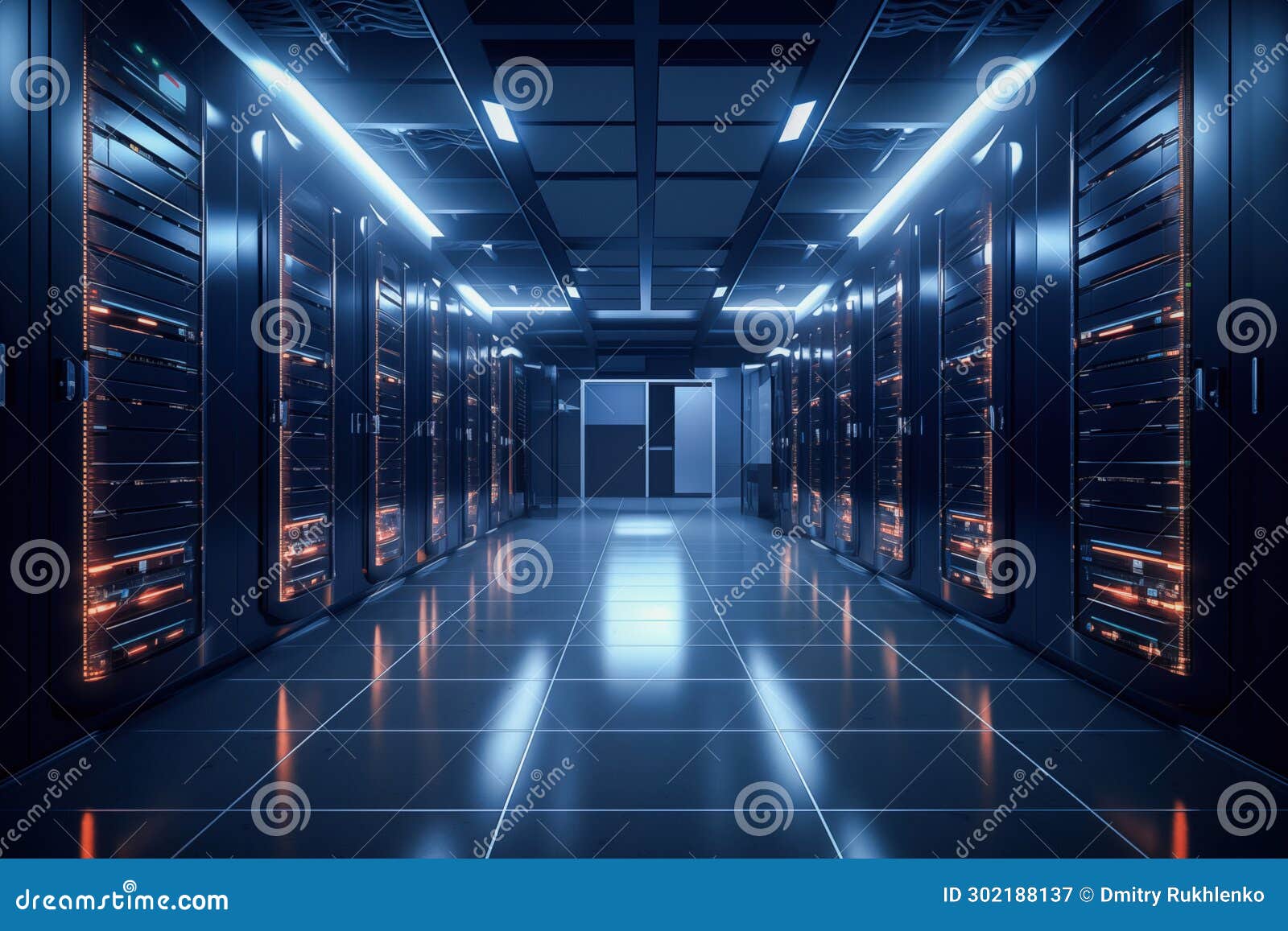 Modern Data Center with Servers Stock Image - Image of supercomputer ...