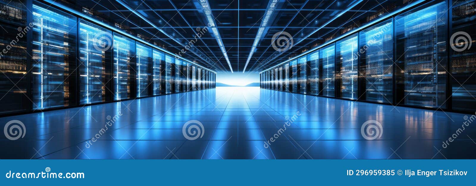 Modern Data Center State of the Art Server Racks with Neat Organization ...