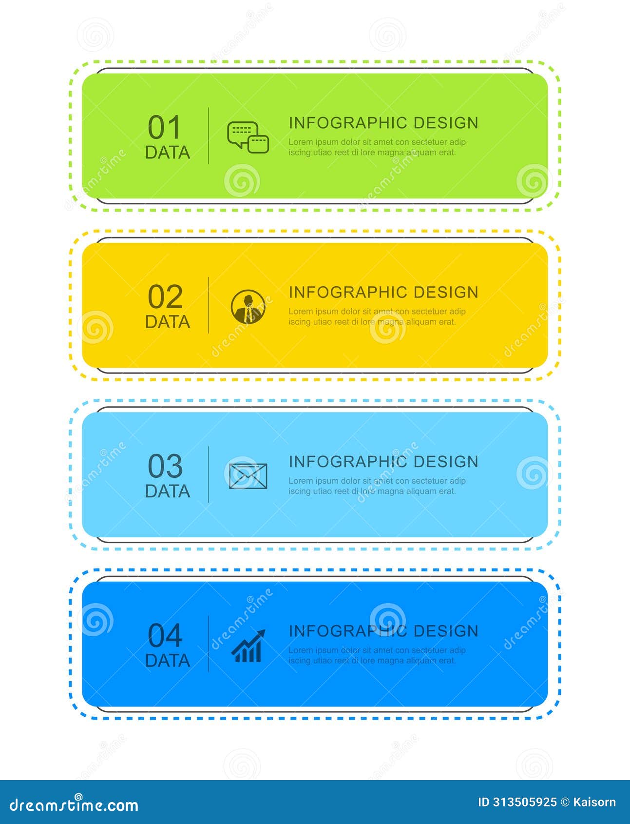 4 Data Infographics Tab Paper Index Template. Illustration Business ...