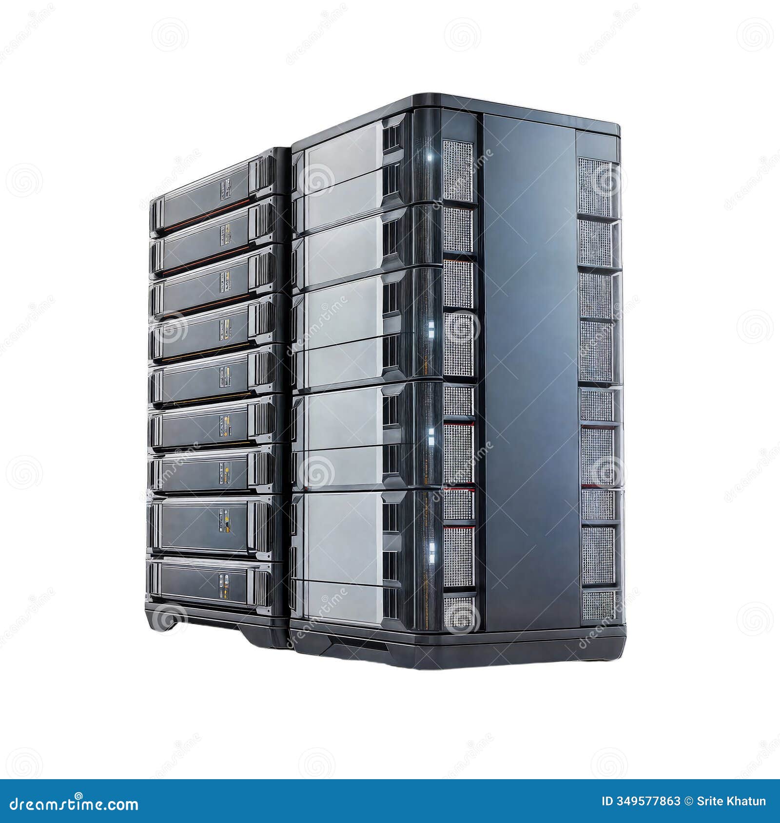 High-performance Data Storage System Showcased In A Sleek Design With Multiple Drive Bays And ...