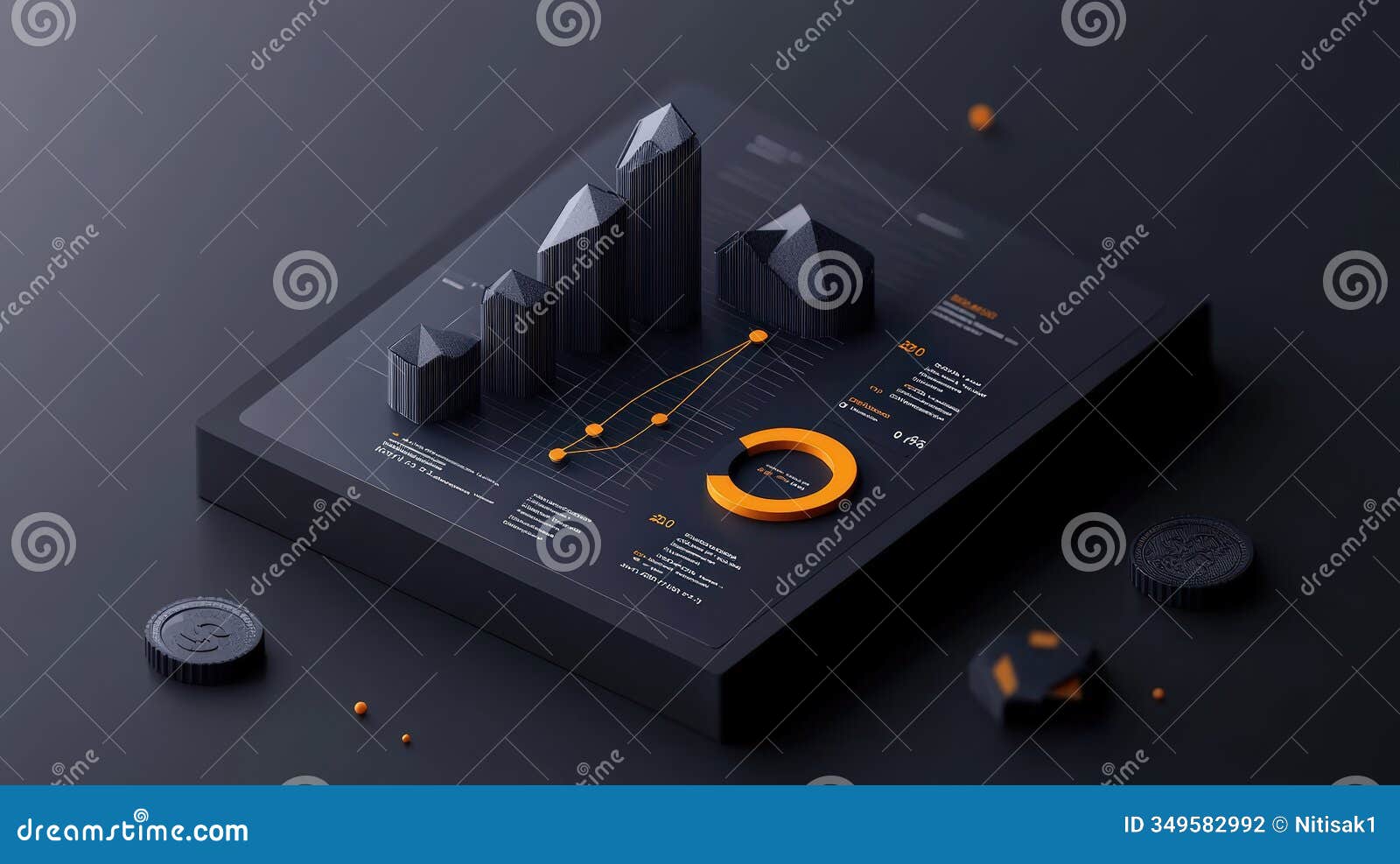 Modern Data Visualization Dark Background Stock Illustration ...