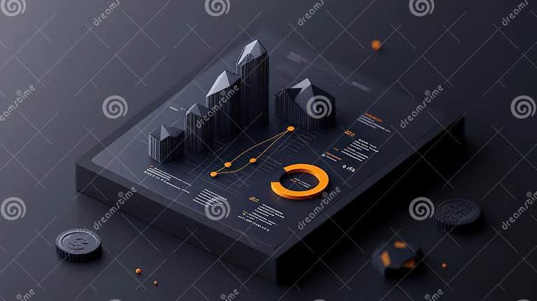 Modern Data Visualization Dark Background Stock Illustration ...