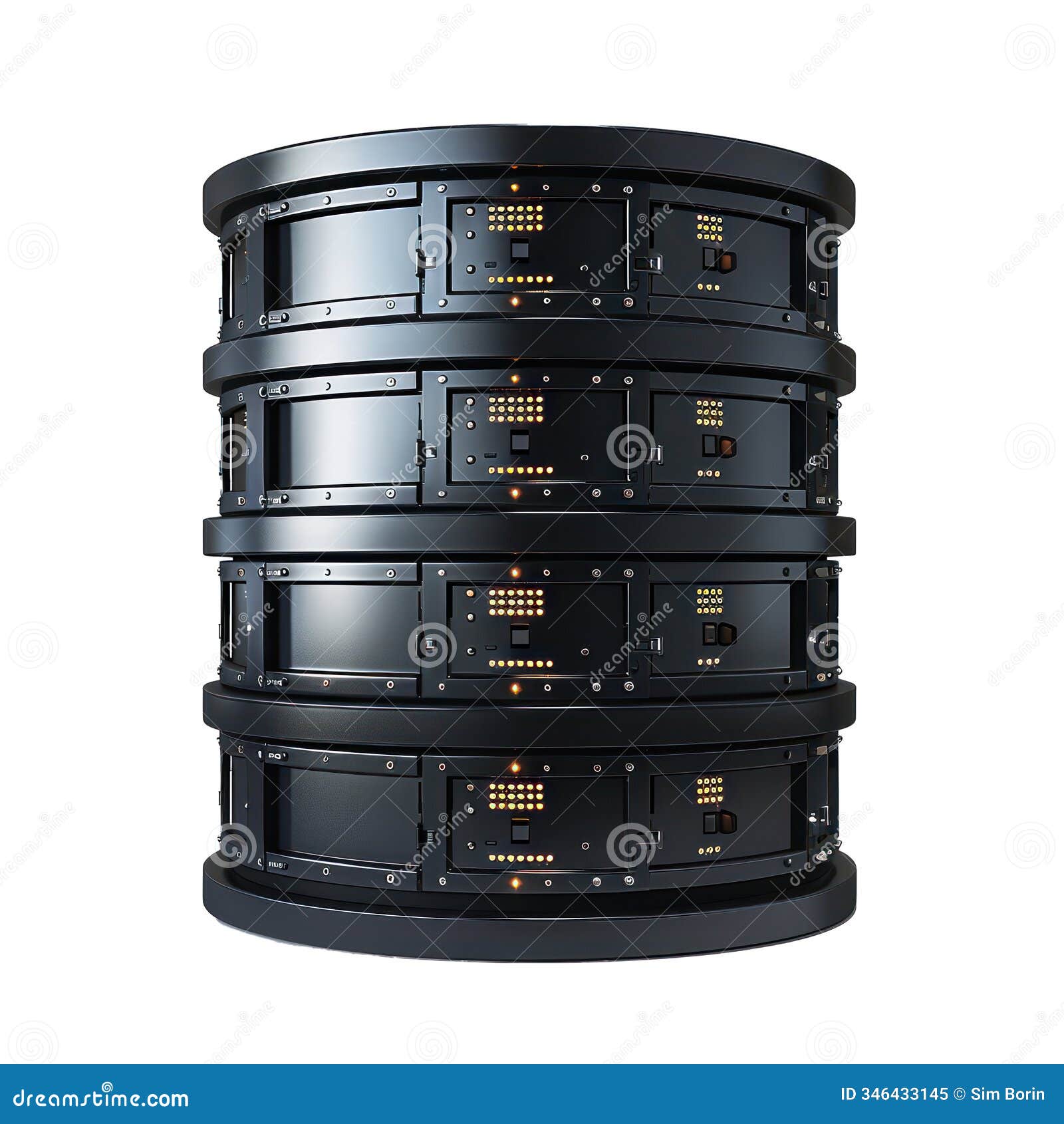 Modern Database and Hard Disk Storage, 3d Render Front Stock ...