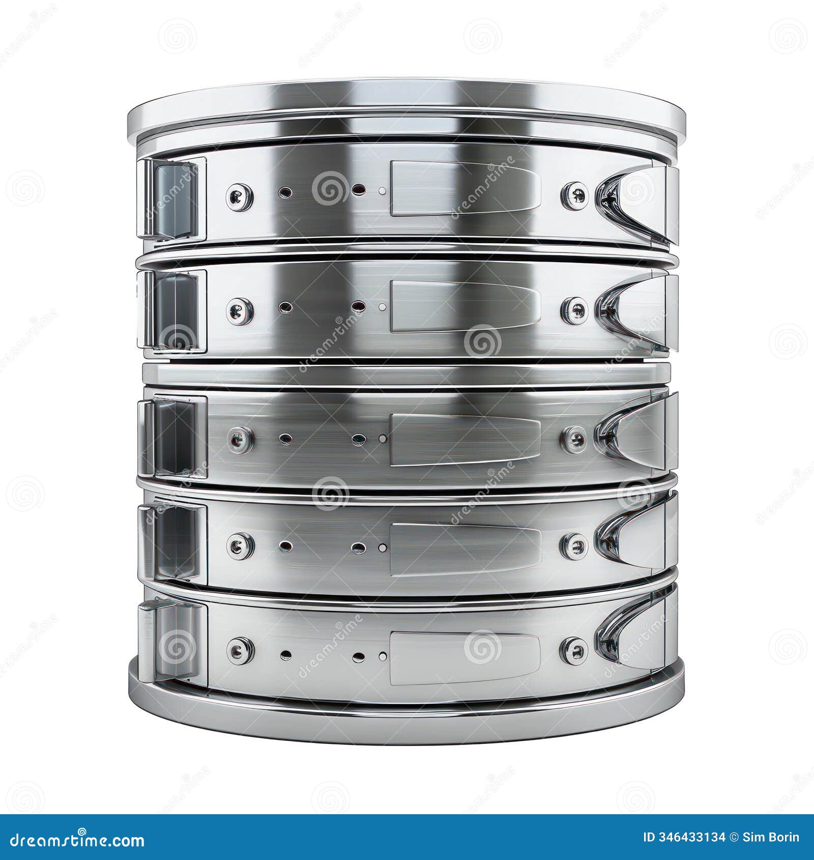 Modern Database and Hard Disk Storage, 3d Render Side View Isolate ...