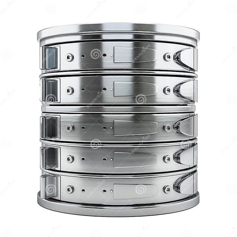 Modern Database and Hard Disk Storage, 3d Render Side View Isolate ...