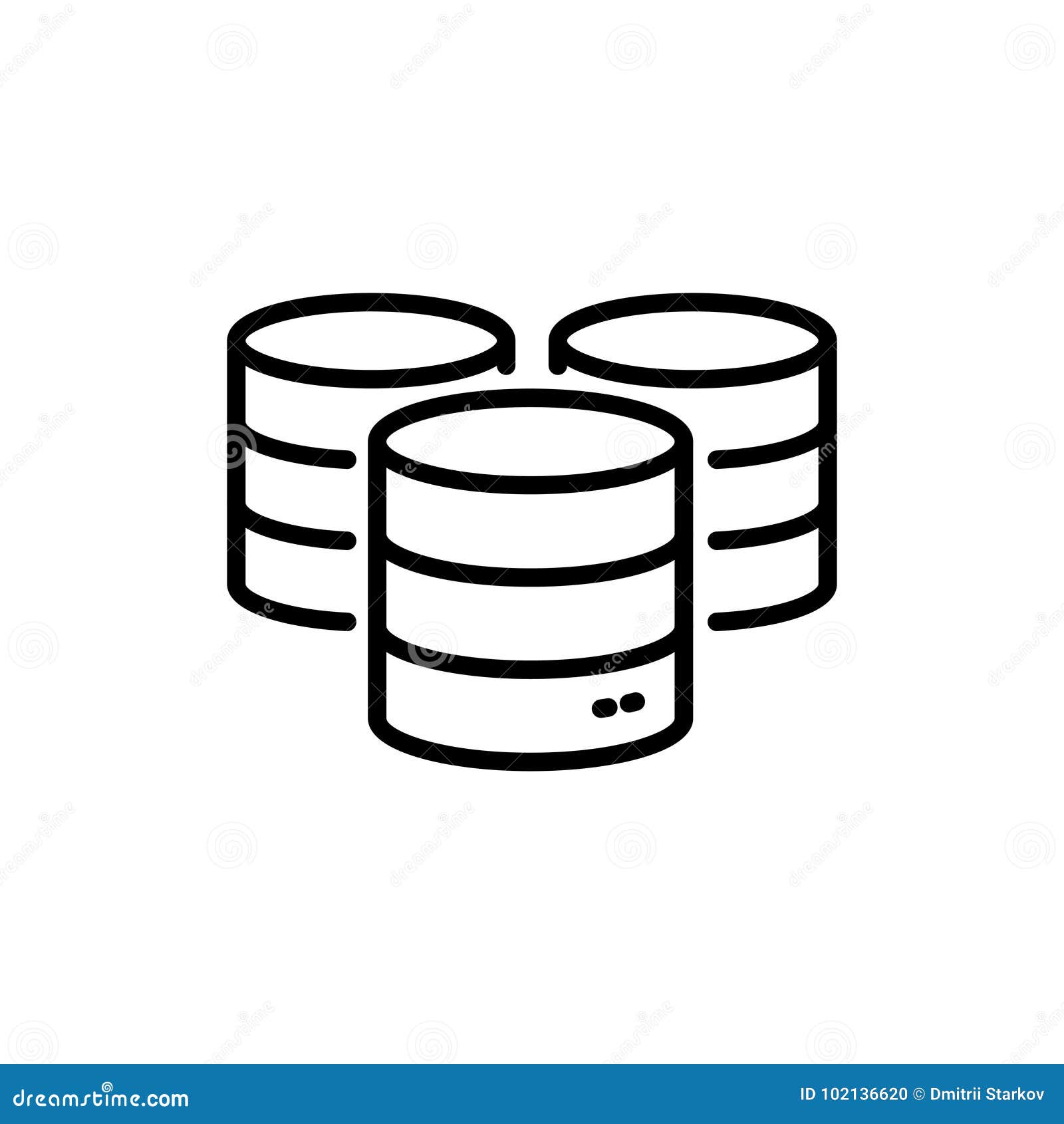 Modern Database Line Icon Stock Vector Illustration Of Database