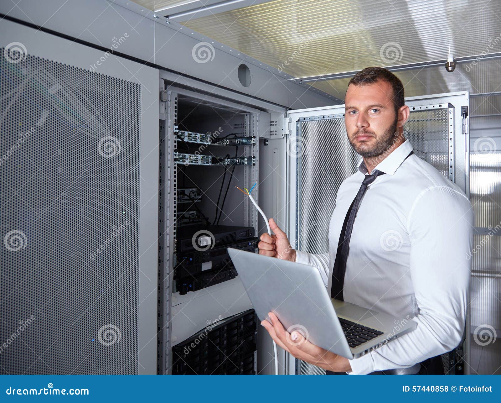 Modern Datacenter Server Room Stock Photo - Image of manager, commerce ...