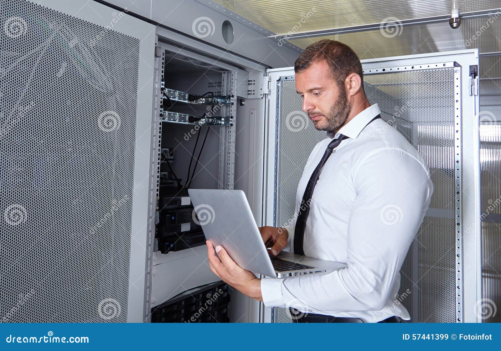 Modern Datacenter Server Room Stock Image - Image of people, commerce ...