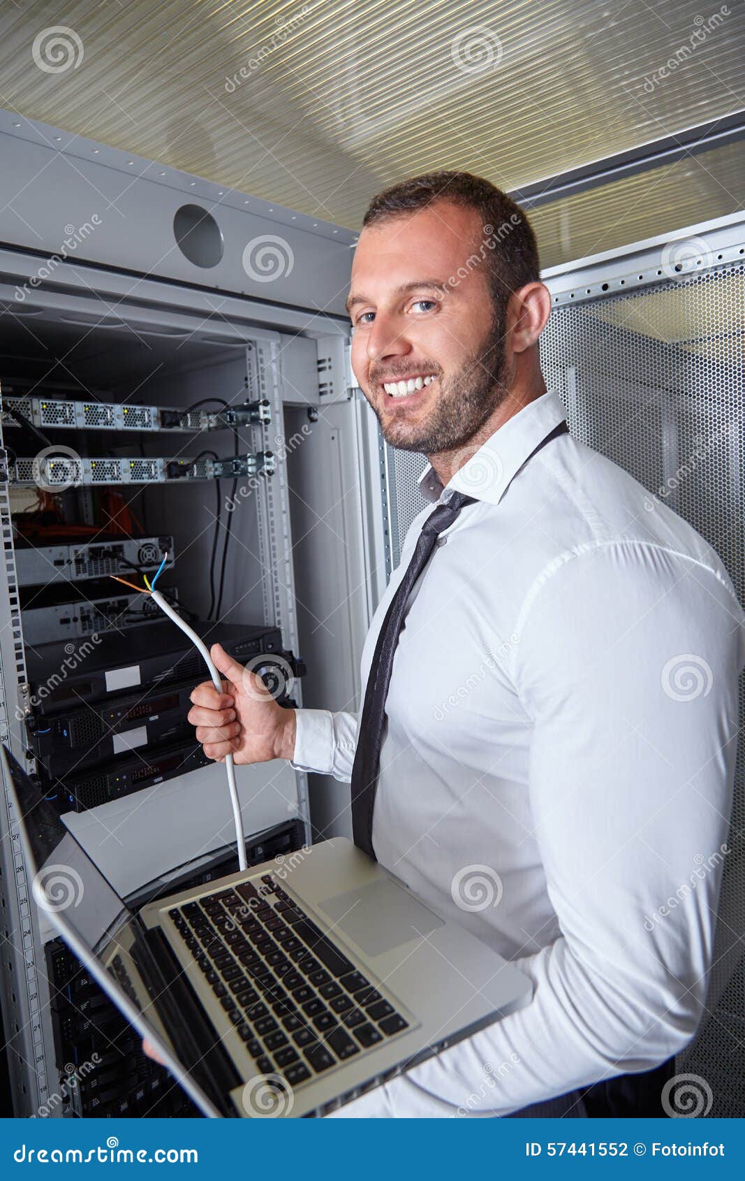 Modern Datacenter Server Room Stock Photo - Image of hardware ...