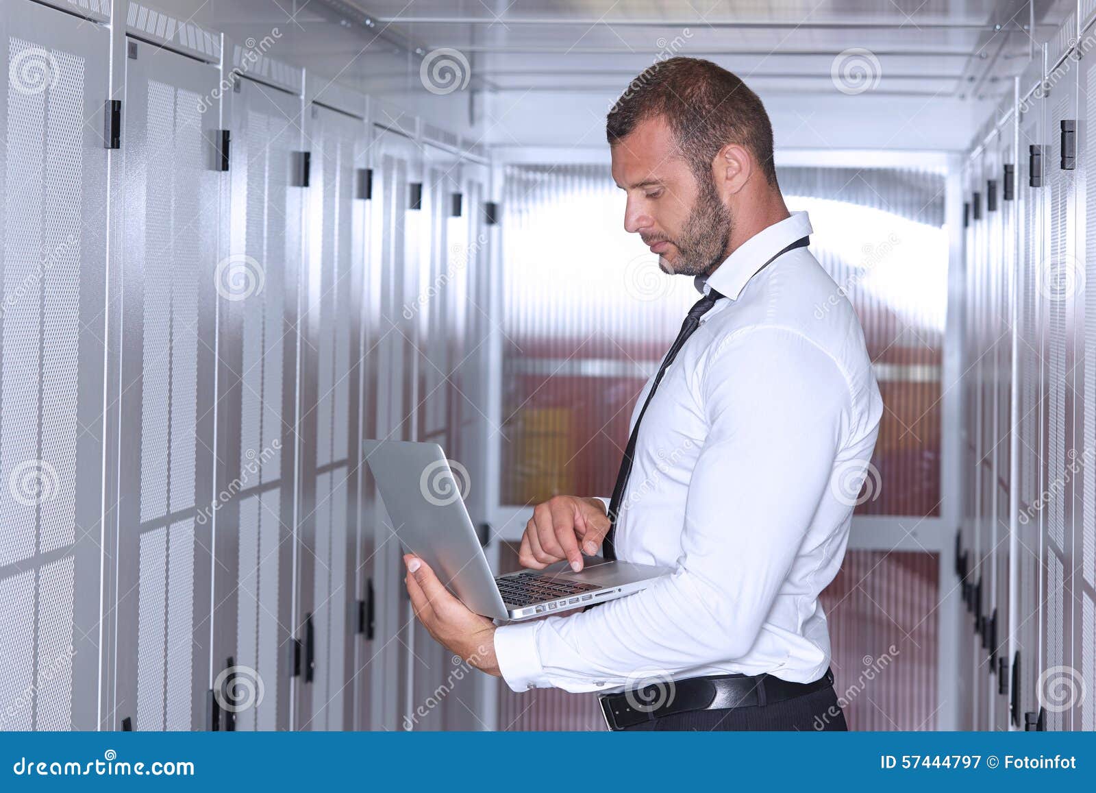 Modern Datacenter Server Room Stock Image - Image of caucasian, person ...