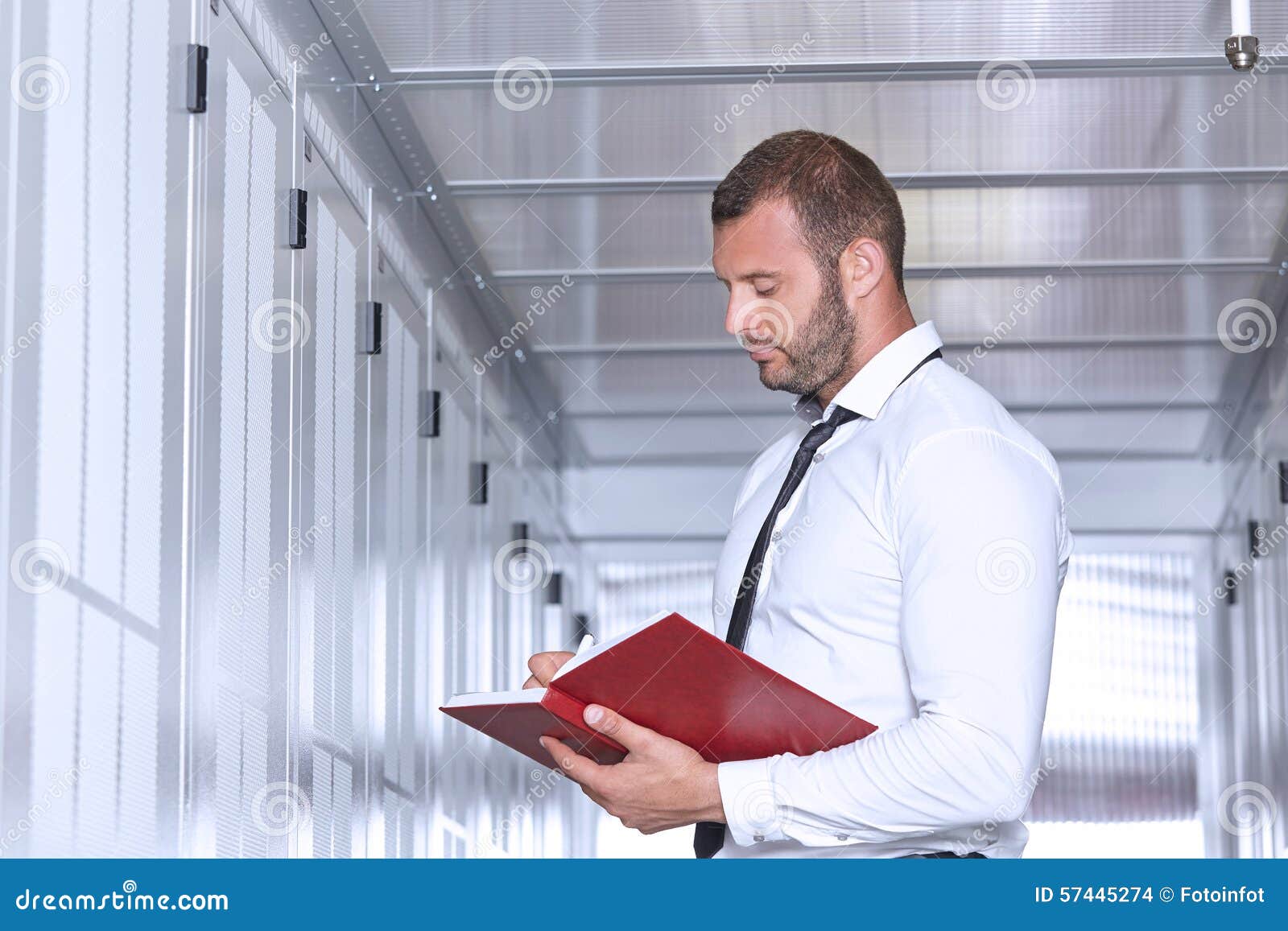 Modern Datacenter Server Room Stock Photo - Image of business, male ...