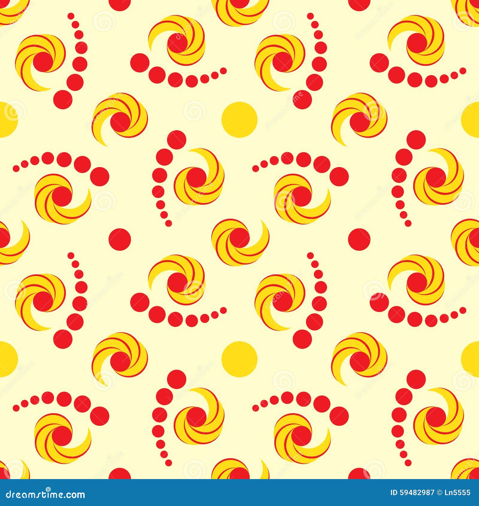 Modern Decorative Seamless Pattern with Circle and Twirl Elements of ...