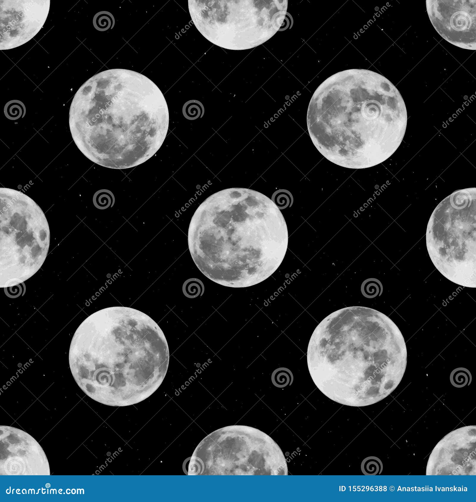 Modern Decorative Seamless Pattern with Full Moon Stock Vector ...