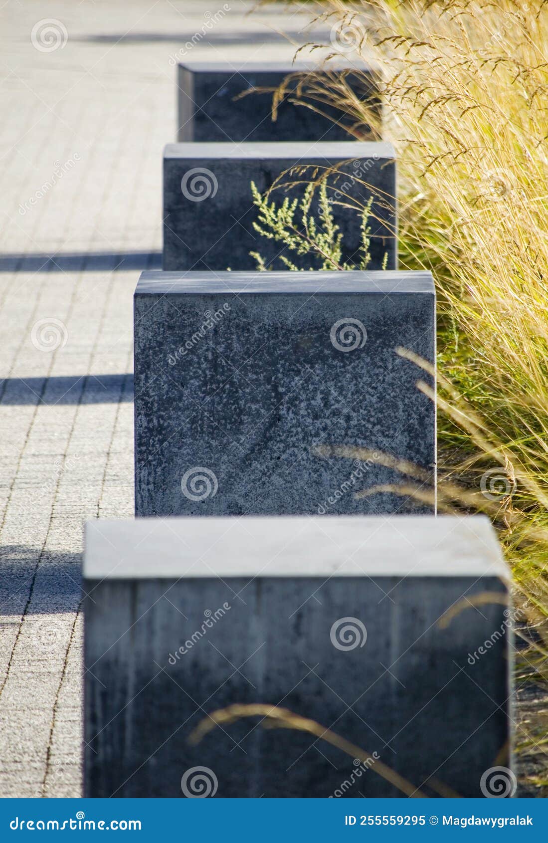 Modern Decorative Stone Cubes Outdoors. Stock Image - Image of minimal ...