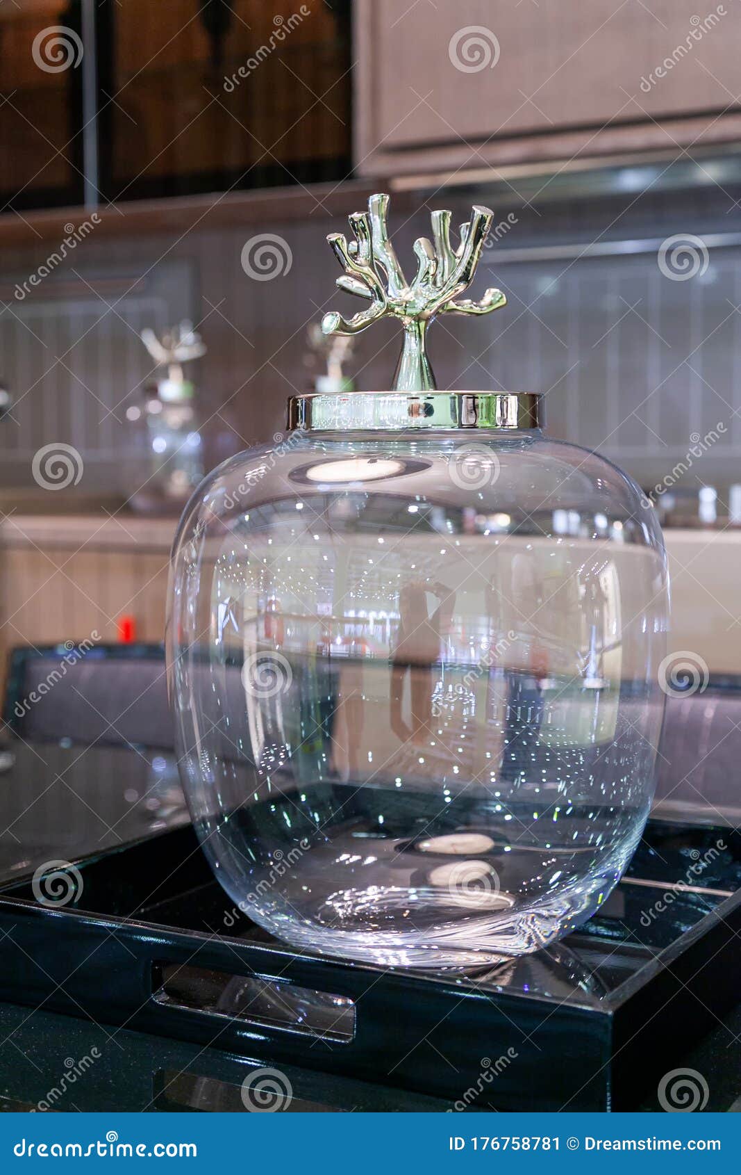 Modern Decorative Vase Made of Chrome and Glass. Stock Image - Image of ...